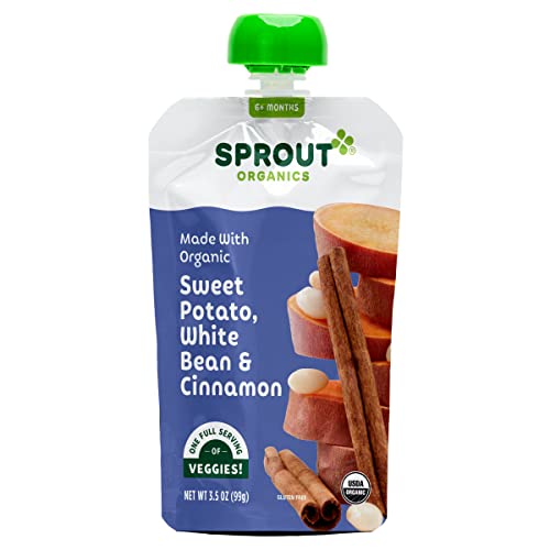 Sprout Organics, Sweet Potato, White Beans & Cinnamon, 6+ Month Pouches, 3.5 oz (12-count)