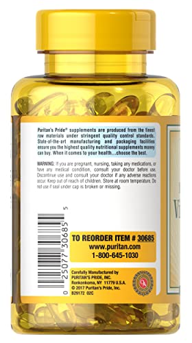 Vitamin D3 5,000 IU Bolsters Immunity by Puritan's Pride for Immune System Support and Healthy Bones and Teeth 200 Softgels, packaging may vary
