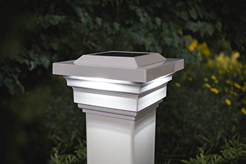 Classy Caps SL078W PVC Regal Solar Post Cap, 4" x 4", White