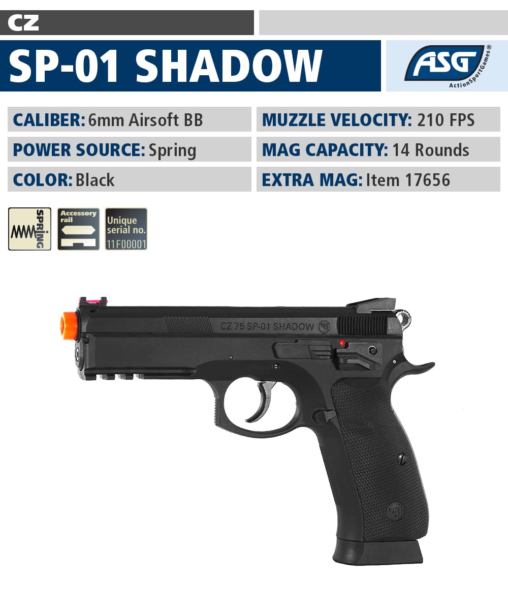 ASG CZ SP-01 Shadow Black 6mm Airsoft Spring Pistol