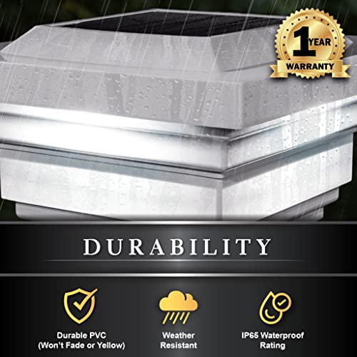 Classy Caps SL078W PVC Regal Solar Post Cap, 4" x 4", White