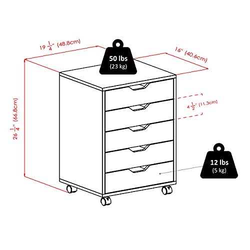 Winsome Halifax Storage/Organization, 5 drawer, Black
