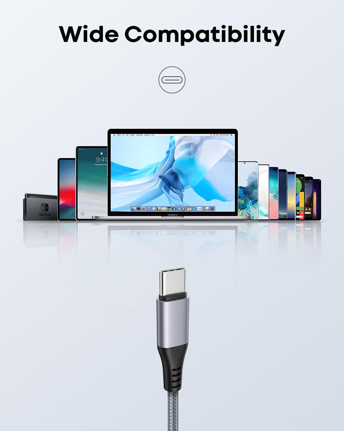 AZPPANXI 20 FT USB C Cable, Extra Long USB C Cable Fast Charging |๐๐ซ๐๐ฆ๐ข๐ฎ๐ฆ ๐๐ฎ๐ซ๐๐๐ฅ๐| Nylon Braided USB A 2.0 to Type C Cable Charger Cord Compatible with Moto LG Pixel and More, Gray