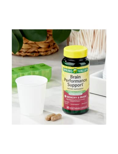 Spring Valley Brain Performance Support, 60 Count + STS Fridge Magnet.