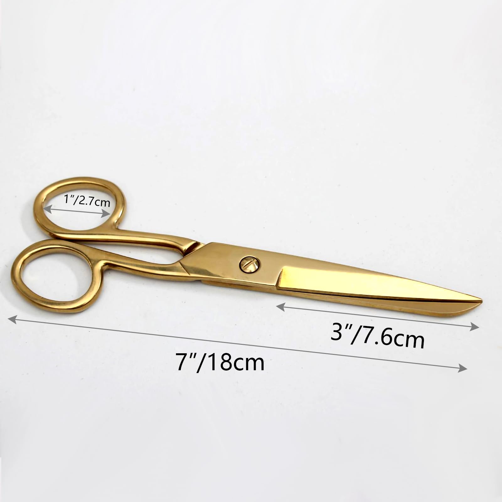 7 Inch Gold Shears Knife Edge Craft Tailor Scissors Heavy Duty Stainless Steel Professional Fabric Dressmaker Shears for Cutting Fabric, Cloth, Leather, Canvas, Denim (Gold)