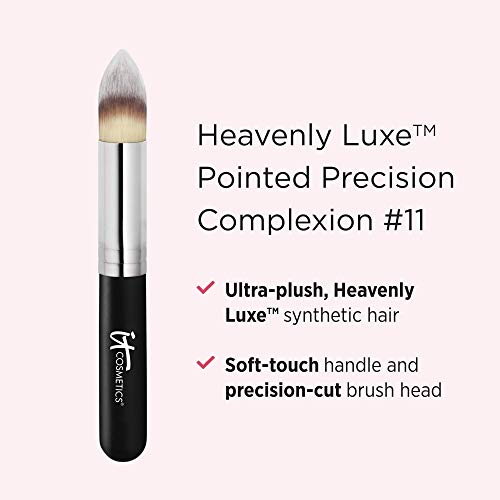 IT Cosmetics Heavenly Luxe Pointed Precision Complexion Brush #11 - Luxurious, Controlled Application - For Cream & Powder Makeup - Soft, Pro-Hygienic Bristles