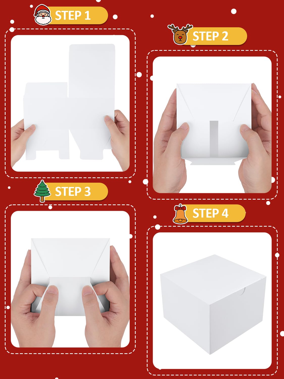 Eupako 8x8x4 Gift Boxes 10 PCS and 5x5x3.5 Gift Boxes 25 PCS, White Gift Boxes with Lids, Paper Cardboard Gift Box for Bridesmaid Proposal Gifts, Wedding, Birthday, Crafting, Graduation, Holiday