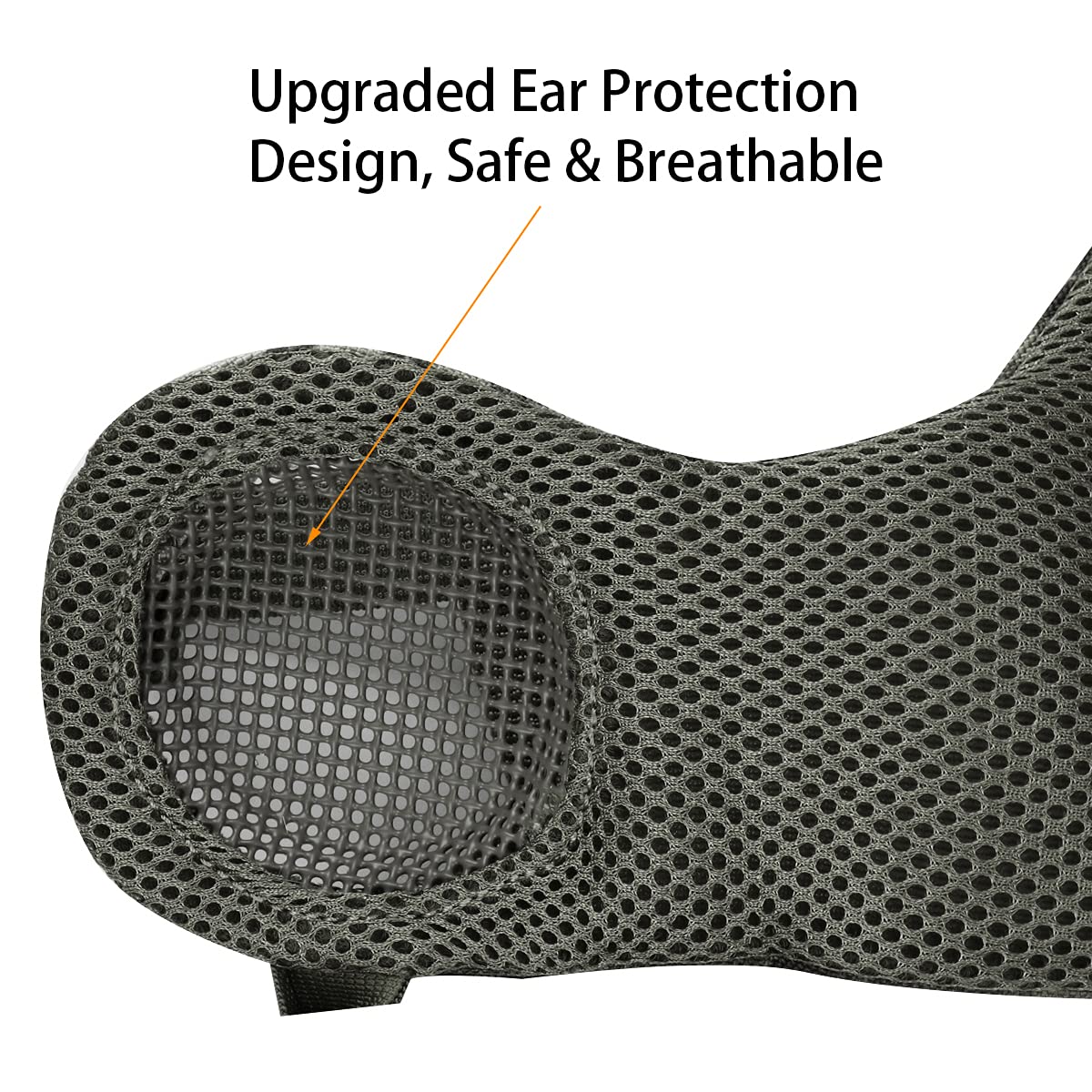 AOUTACC Airsoft Mask, Half Face Mesh Masks with Ear Protection for CS/Hunting/Paintball/Shooting (Mesh Ear, Gray)