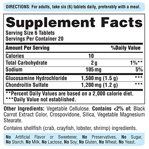 Puritans Pride Glucosamine Chondroitin Mini Tabs Tablets, 120 Count
