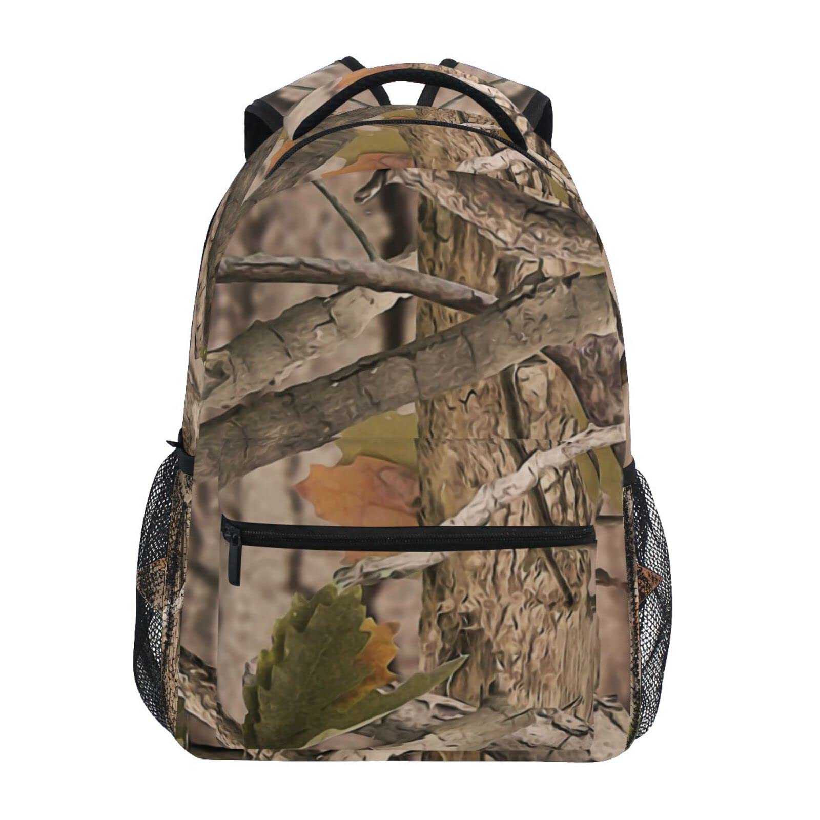 Krafig Forest Camouflage Boys Girls Kids School Camo Backpacks Bookbag, Elementary School Bag Travel Backpack Daypack