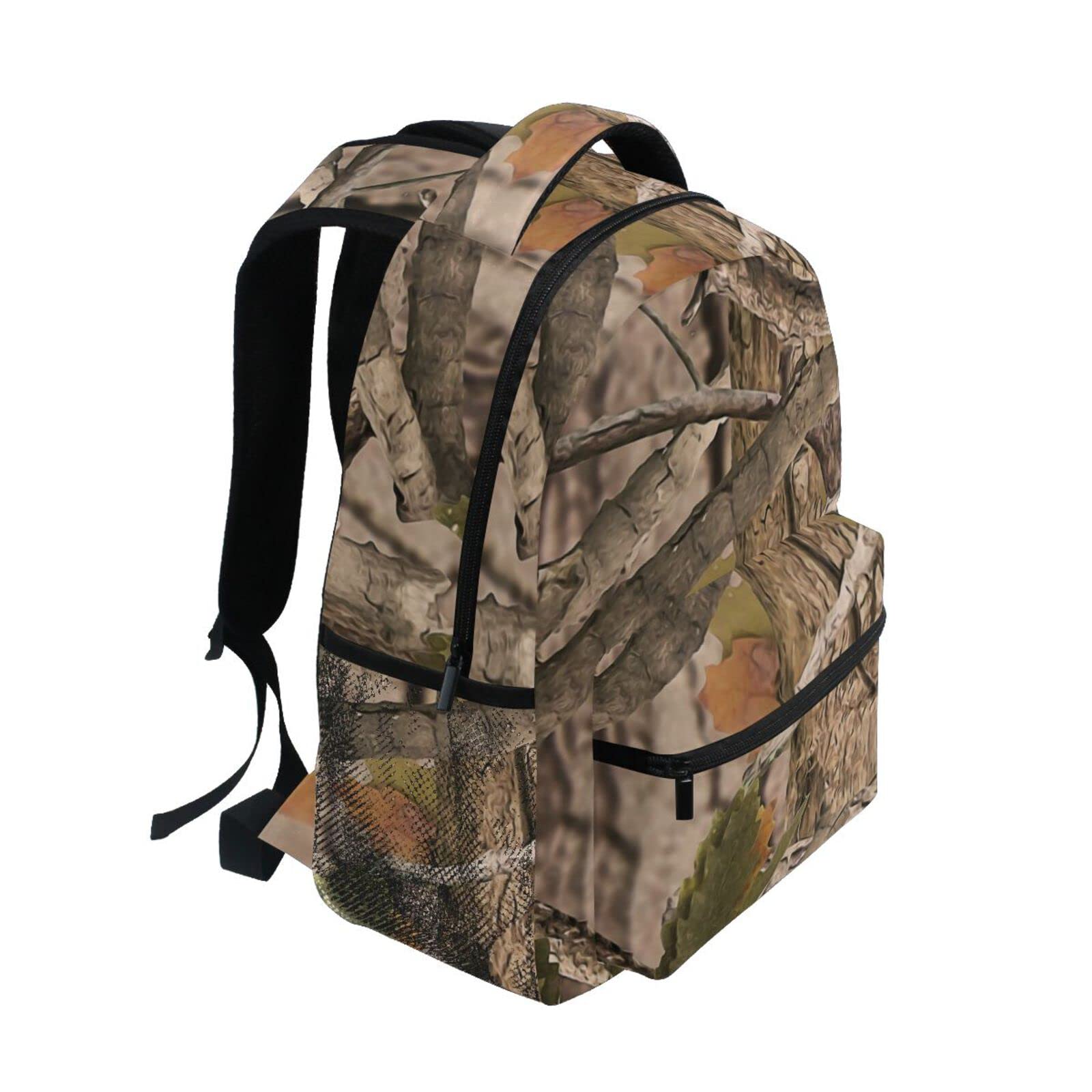 Krafig Forest Camouflage Boys Girls Kids School Camo Backpacks Bookbag, Elementary School Bag Travel Backpack Daypack