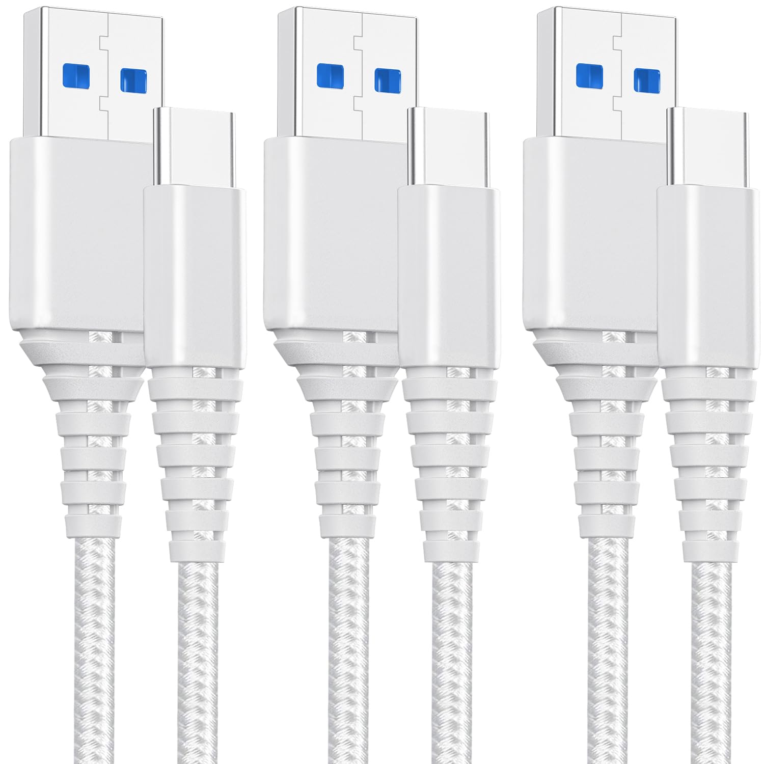 Long USB Type C Charging Cable 10FT 3Pack Charger Cord for Samsung Galaxy A53 5G/A23 A33 A54/A52 A52S/A42 A32/A51 A71 A12 A13 A14 A21 A20 A11 A10E A03S A02S A04S,REVVL 6 5G/6 Pro 5G,3A Fast Charge