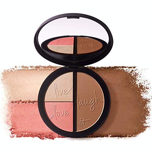 IT Cosmetics Your Most Beautiful You Anti-Aging Matte Bronzer, Radiance Luminizer & Brightening Blush Palette - With Hydrolyzed Collagen, Silk & Peptides