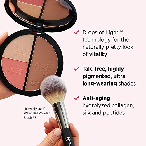 IT Cosmetics Your Most Beautiful You Anti-Aging Matte Bronzer, Radiance Luminizer & Brightening Blush Palette - With Hydrolyzed Collagen, Silk & Peptides