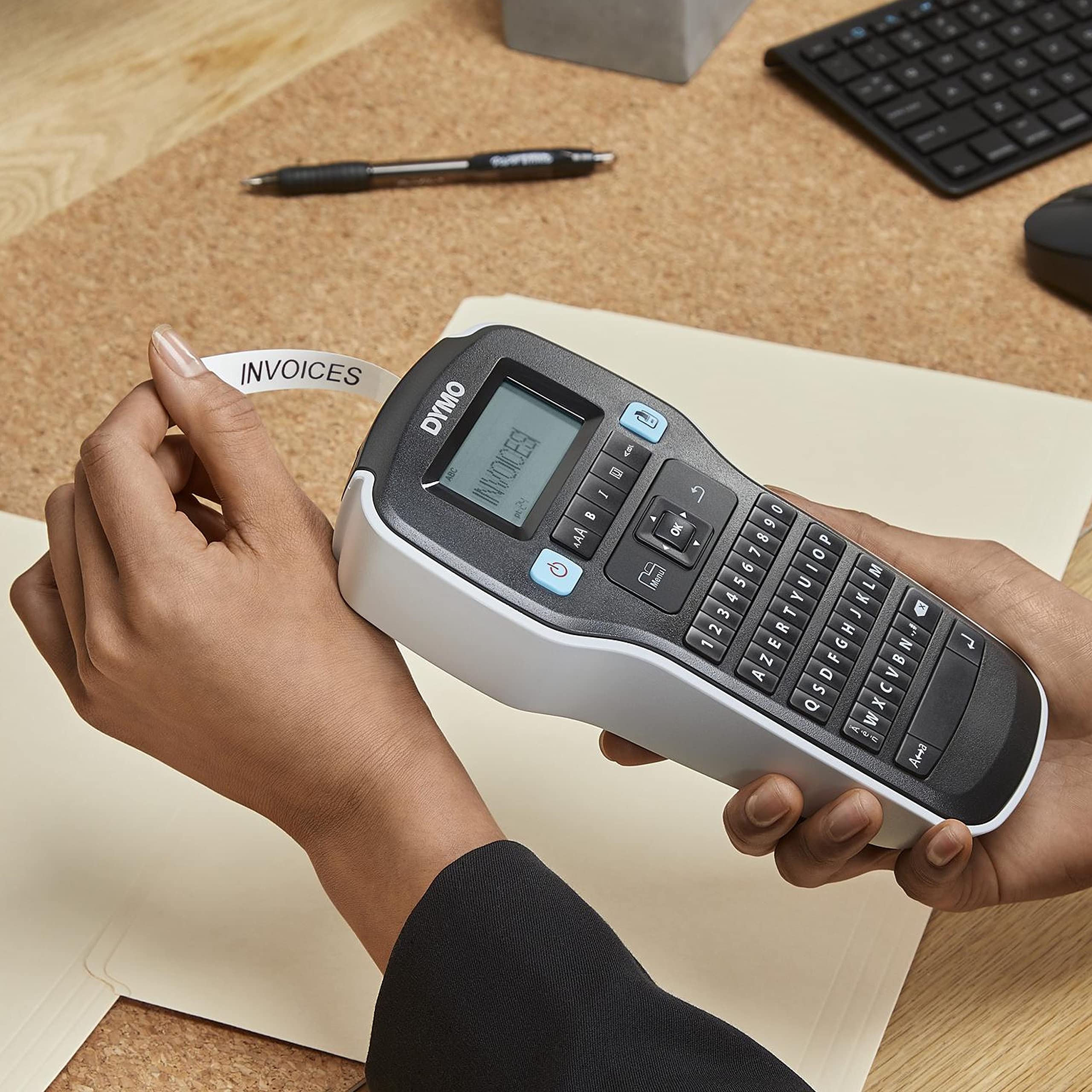 DYMO Label Maker with 3 D1 Label Tapes | LabelManager 160 Portable Label Maker, QWERTY Keyboard, One-Touch Smart Keys, Easy-to-Use, for Home & Office Organization