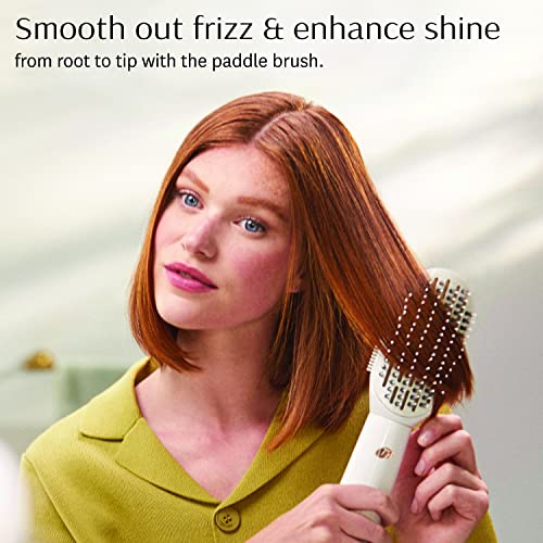 T3 AireBrush Duo Interchangeable Hot Air Blow Dry Brush with Two Attachments β Includes 15 Heat and Speed Combinations, T3 IonFlow Technology, Volume Booster Switch, Lock-in Cool Shot
