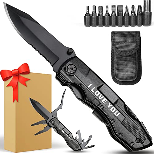 Gifts for Boyfriend Him Husband Dad Men,Multitool Knife I LOVE YOU,Anniversary Cool Gifts for Husband,Fathers Day Birthday Gifts,Valentines Day Unique Gifts,Christmas Stocking Stuffers,Gadget Gifts