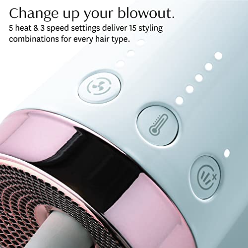 T3 AireBrush Duo Interchangeable Hot Air Blow Dry Brush with Two Attachments β Includes 15 Heat and Speed Combinations, T3 IonFlow Technology, Volume Booster Switch, Lock-in Cool Shot
