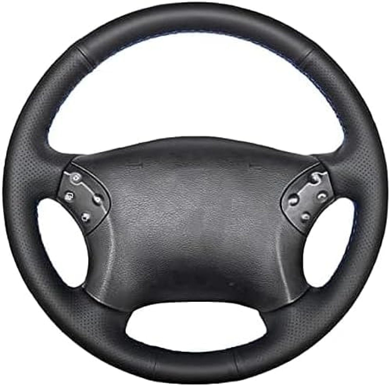 Hand-Stitched Black Leather Car Steering Wheel Cover, for Mercedes Benz C-Class W203 2000-2007 C32 AMG 2002-2003 DIY Breathable Steering Wheel Covers