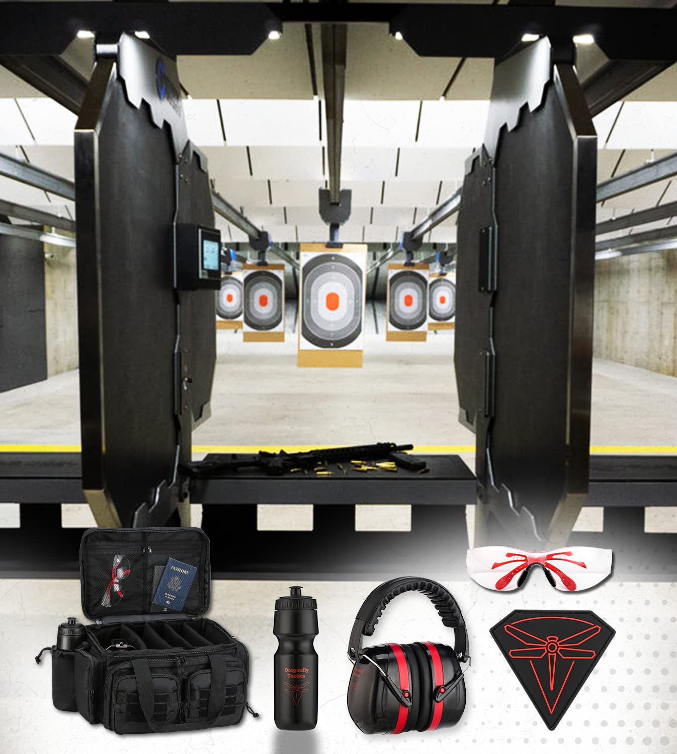 Dragonfly Tactics Tactical Shooting Gun Range Bag for Guns, Pistols, Accesories, Hunting, Airsoft, Ammo, Storage and Other Equipment.