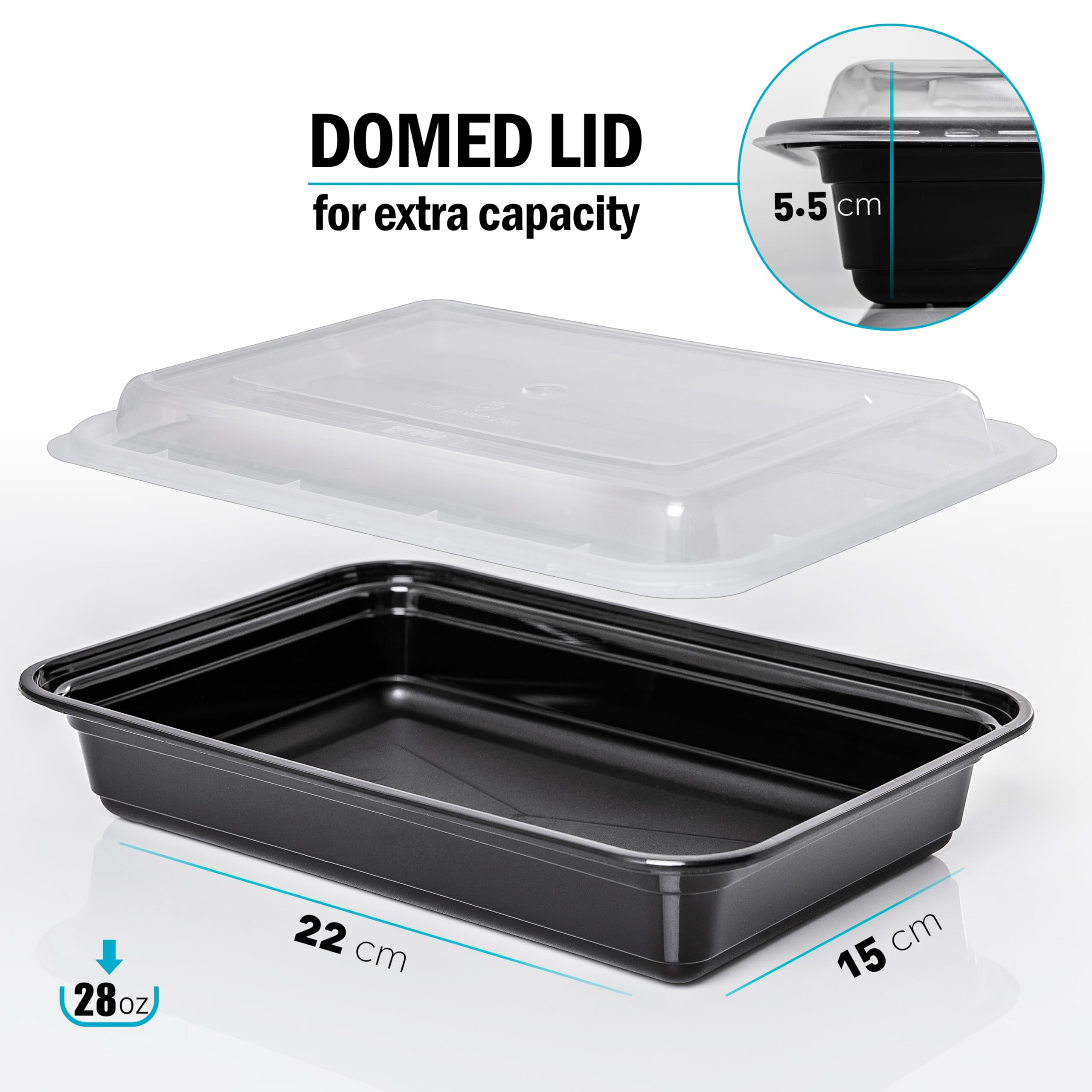 Igluu Meal Prep Containers [10 pack] 1 Compartment with Airtight Lids - Plastic Food Storage Bento Box - BPA Free - Reusable Lunch Boxes - Microwavable, Freezer and Dishwasher Safe (28 oz)