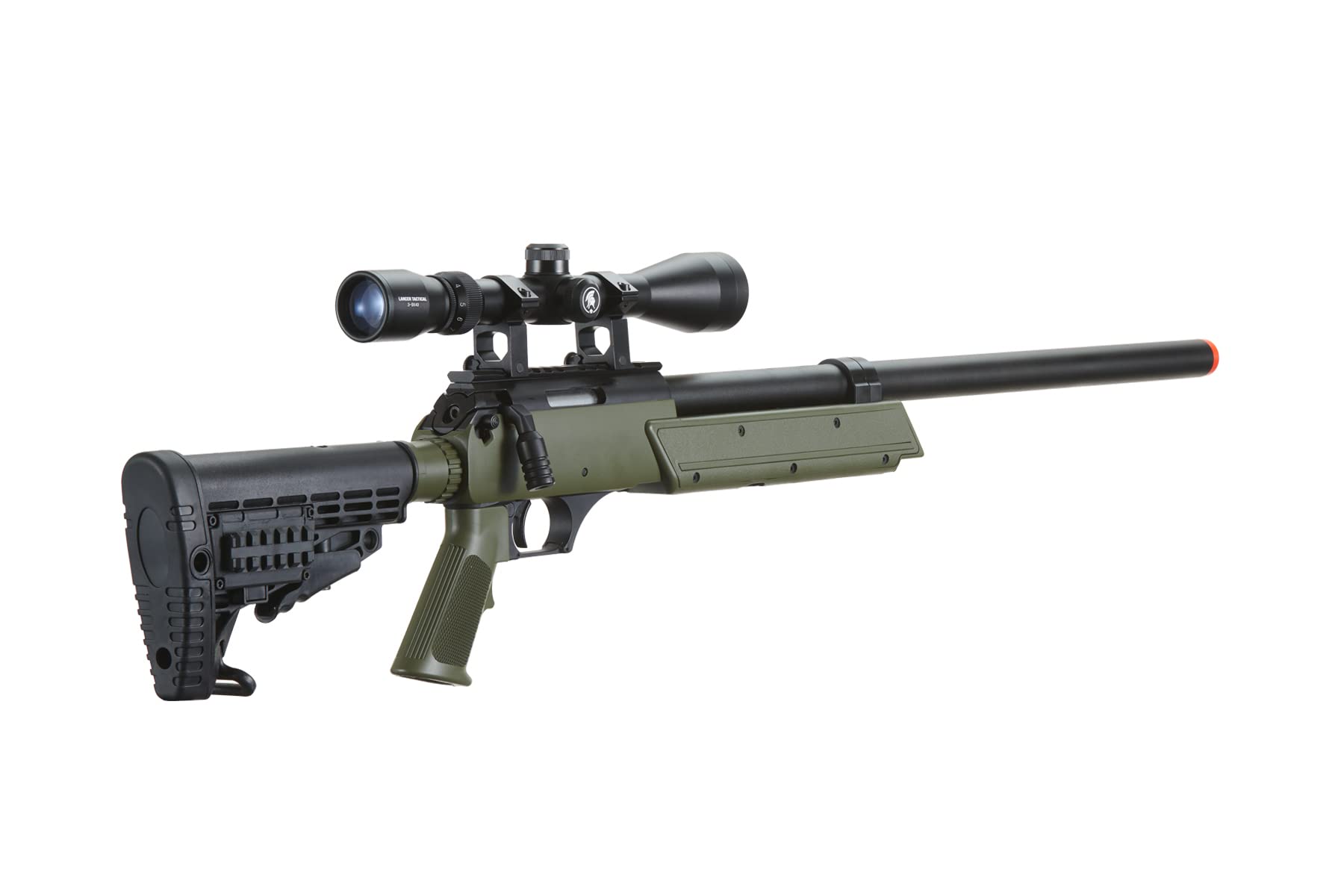 Powerful MB13 APS SR-2 Metal Bolt Airsoft 450 FPS Single Bolt Action Sniper Rifle with 3X Scope, Speed Loader and 0.20g 6mm BBS, Color Green