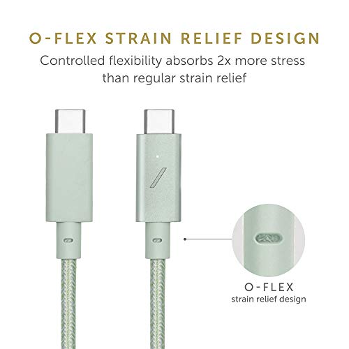 Native Union Type-C Desk Cable β USB-C to USB-C 8ft Ultra-Strong Non-Slip Charging Cable with Anchor Weight Compatible with iPhone 16, 15, MacBook Pro 13" M1/ M2, Air 13"/15", Surface Go 3 (Sage)
