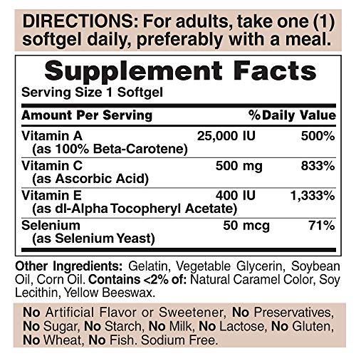 Puritan's Pride Formula, Softgels by Super Antioxidant 100 Count (Pack of 1)
