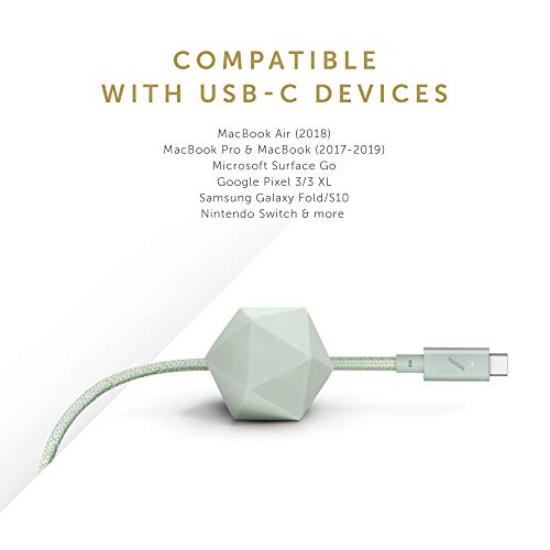 Native Union Type-C Desk Cable β USB-C to USB-C 8ft Ultra-Strong Non-Slip Charging Cable with Anchor Weight Compatible with iPhone 16, 15, MacBook Pro 13" M1/ M2, Air 13"/15", Surface Go 3 (Sage)