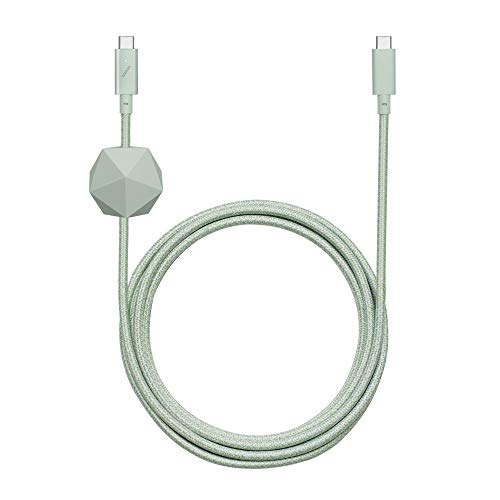 Native Union Type-C Desk Cable β USB-C to USB-C 8ft Ultra-Strong Non-Slip Charging Cable with Anchor Weight Compatible with iPhone 16, 15, MacBook Pro 13" M1/ M2, Air 13"/15", Surface Go 3 (Sage)