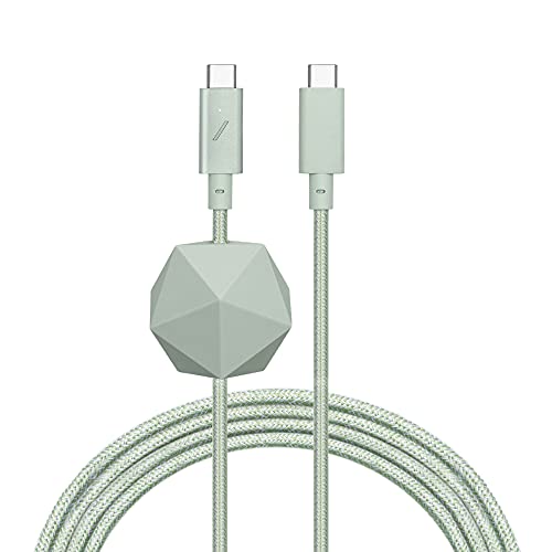 Native Union Type-C Desk Cable â USB-C to USB-C 8ft Ultra-Strong Non-Slip Charging Cable with Anchor Weight Compatible with iPhone 16, 15, MacBook Pro 13" M1/ M2, Air 13"/15", Surface Go 3 (Sage)