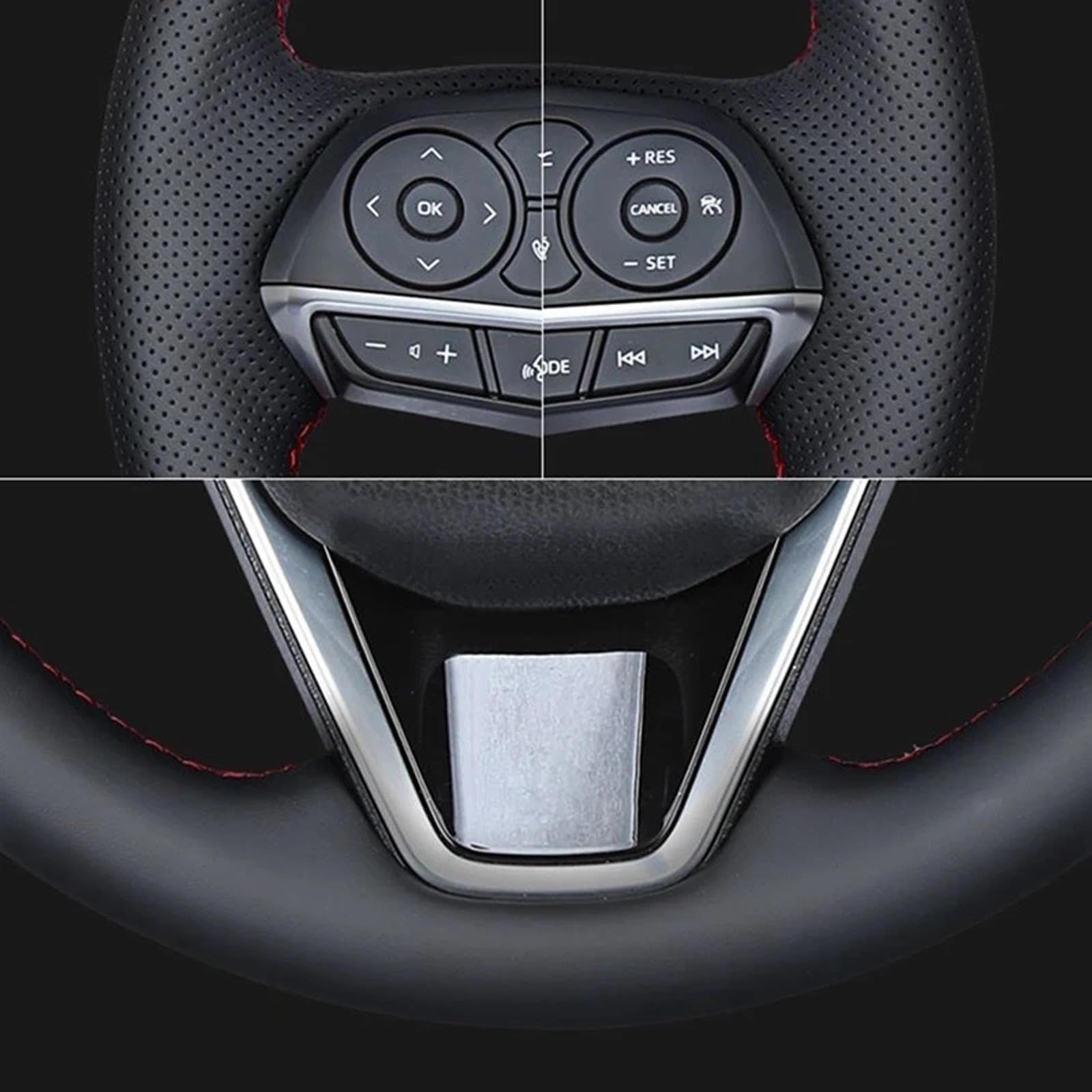 CarXs Black Suede Leather Car Steering Wheel Cover,Fit for Mercedes Benz A-Class W177 B-Class W247 C-Class W205 CLS-Class