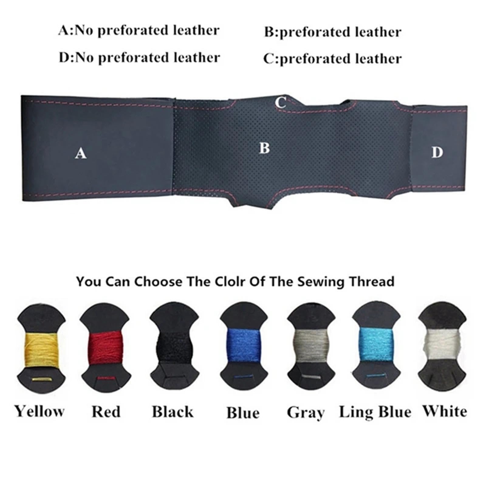 CarXs Black Suede Leather Car Steering Wheel Cover,Fit for Mercedes Benz A-Class W177 B-Class W247 C-Class W205 CLS-Class