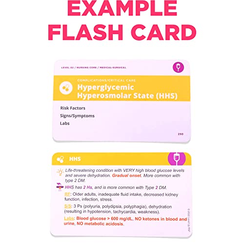 Med Surg Flash Cards - No Fluff - Only Essential NCLEX and ATI HESI Tested Info - for Nursing School Predictor Exams and Job Success (409 Medical Surgical Flash Cards)