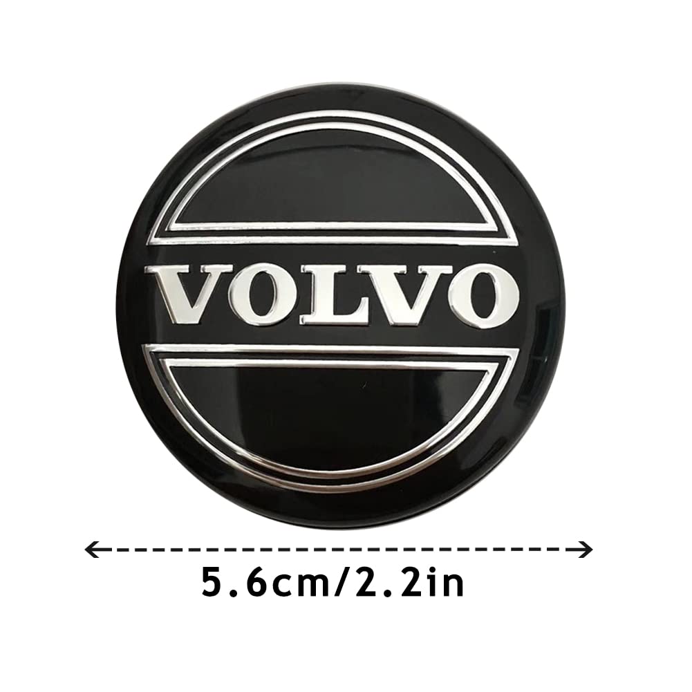 4pcs Wheel Center Caps Sticker for Volvo S90 S60 XC60 XC40 XC90 V40 V60 S60 S80, Silver Aluminium Wheel Center Hub Covers Sticker, 56mm/2.2''