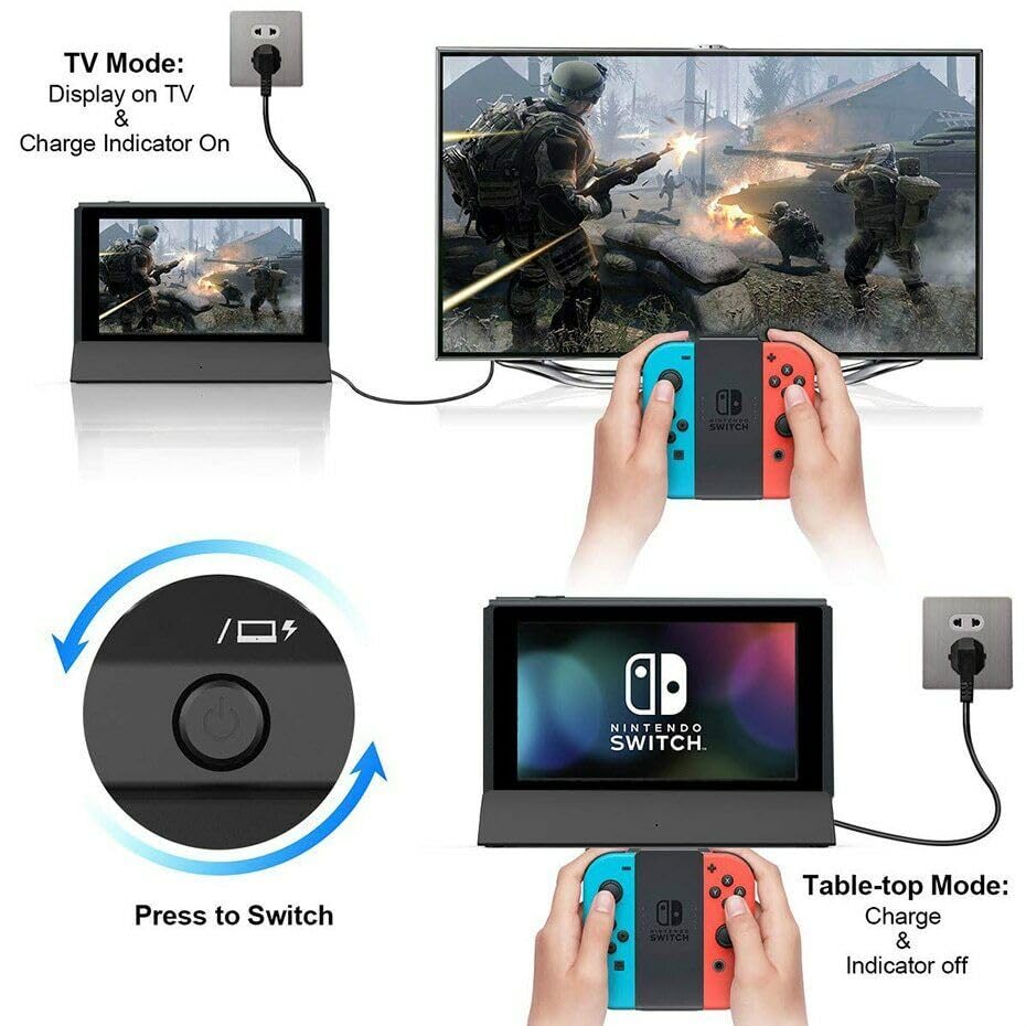 Portable Dock Station for Nintendo Switch with Type C to HDMI-Compatible T