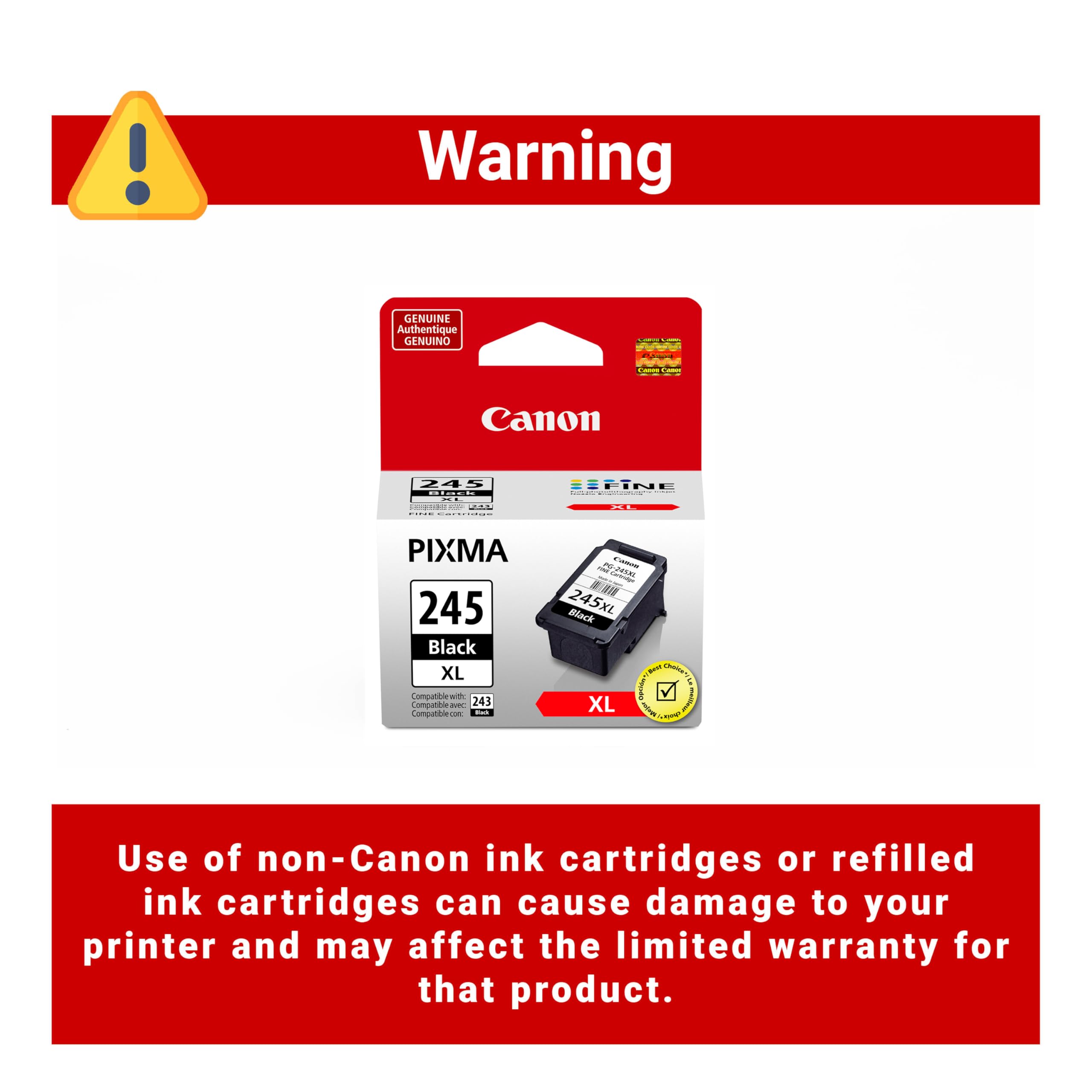 Canon PG-245 XL Black printer Ink Cartridge Compatible to iP2820, MG2420, MG2924, MG2920, MX492, MG3020, MG2525, TS3120, TS302, TS202, TR4520