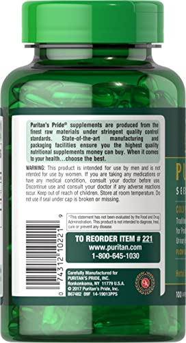 Pumpkin Seed Oil, Supports Prostate and Urinary Health White 100 Count (Pack of 1)