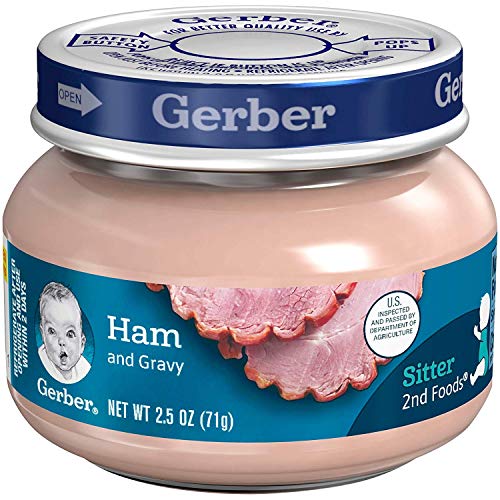 Gerber 2nd Foods 12 Total 2.5 Ounce Jars of Each Flavor (3 Turkey & Turkey Gravy, 3 Ham and Ham Gravy, 3 Chicken & Chicken Gravy, 3 Beef and Gravy)