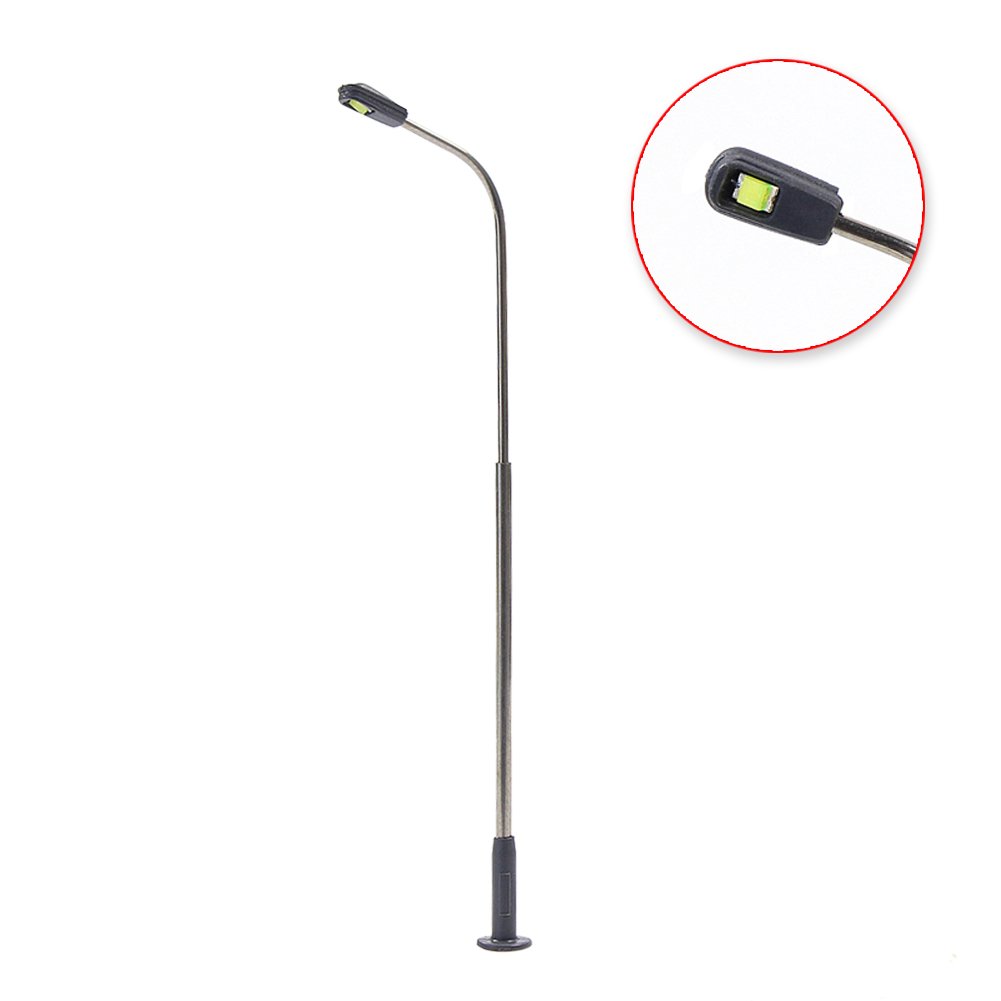 LQS07 10pcs Model Railway Train Lamp Post 7cm or 2.76inch Street Bright White Lights HO TT Scale LEDs New