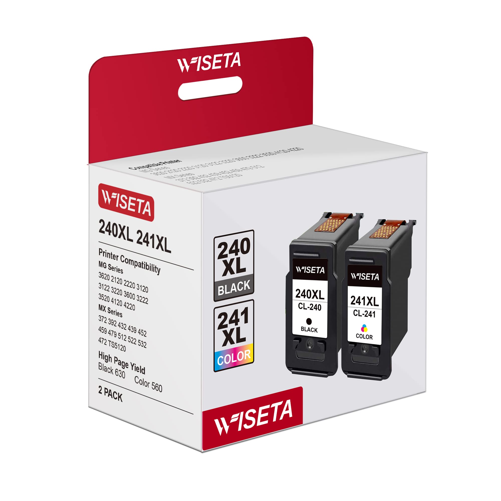 PG-240 XL/CL-241 XL Ink Cartridges Replacement for Canon 240xl 241xl PG-240XL CL-241XL for Canon PIXMA TS5120, MG3620, MG2120, MG3120, MG4120, MG2220, MG3220, MG4220, MG3520, MX472 (1 Black, 1 Color)
