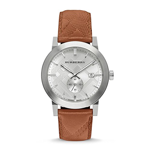 Burberry Men's Chronograph The City Brown Leather Strap Timepiece 42mm BU9904