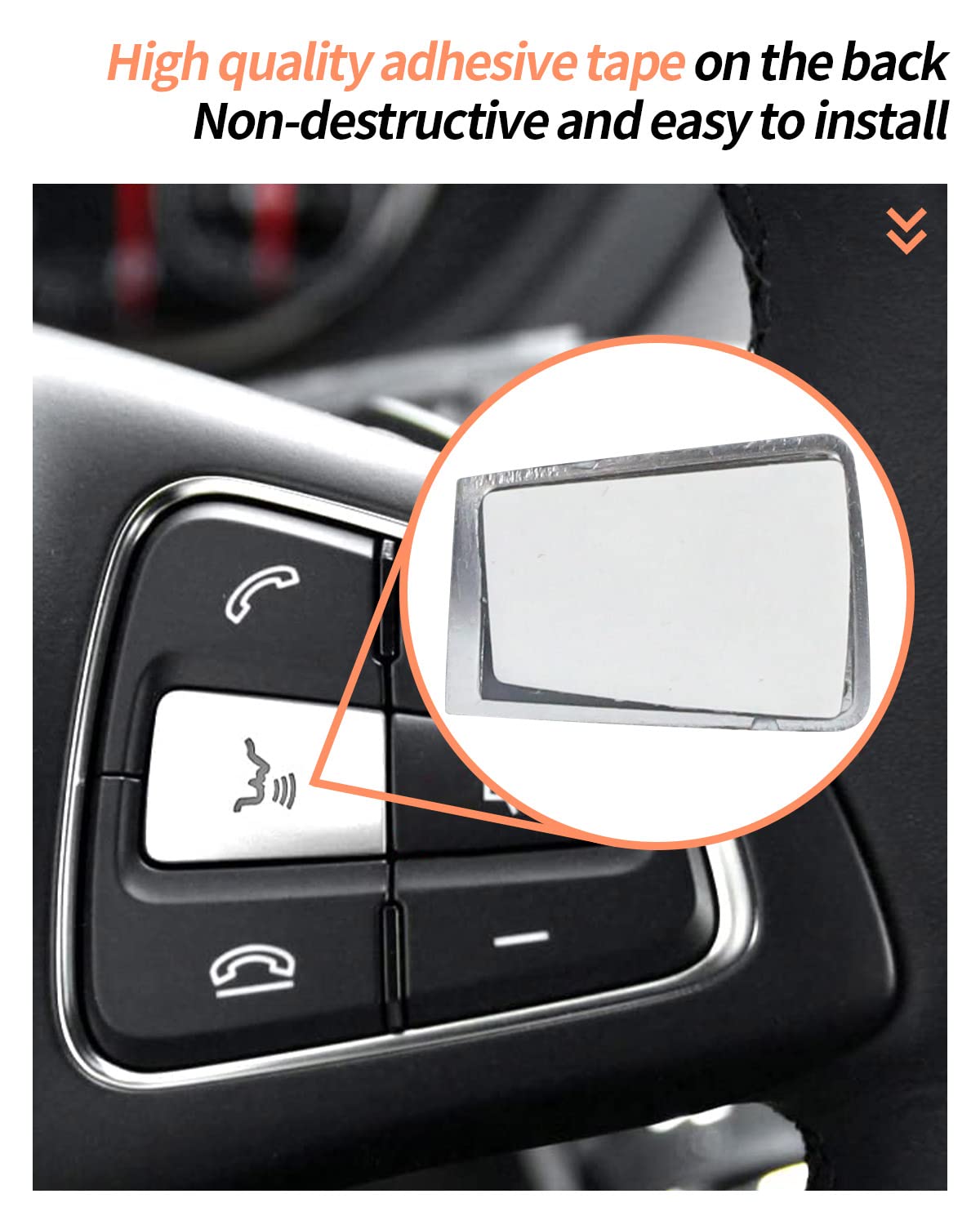 LIMBQS Steering Wheel Button Stickers for Mercedes Benz C200 E260L GLC300, Steering Wheel Buttons Light-transmitting Decorative Stickers for Mercedes Benz GLA CLA GLK Class