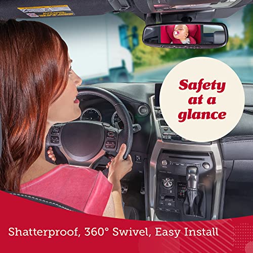 Lusso Gear Baby Backseat Mirror for Car. Largest and Most Stable Mirror with Premium Matte Finish, Crystal Clear View of Infant in Rear Facing Car Seat - Secure and Shatterproof (Tan)