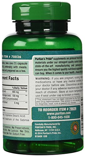 Puritans Pride 2 Pack of Turmeric Curcumin 1000 mg Puritans Pride Turmeric Curcumin 1000 mg-60 Capsules