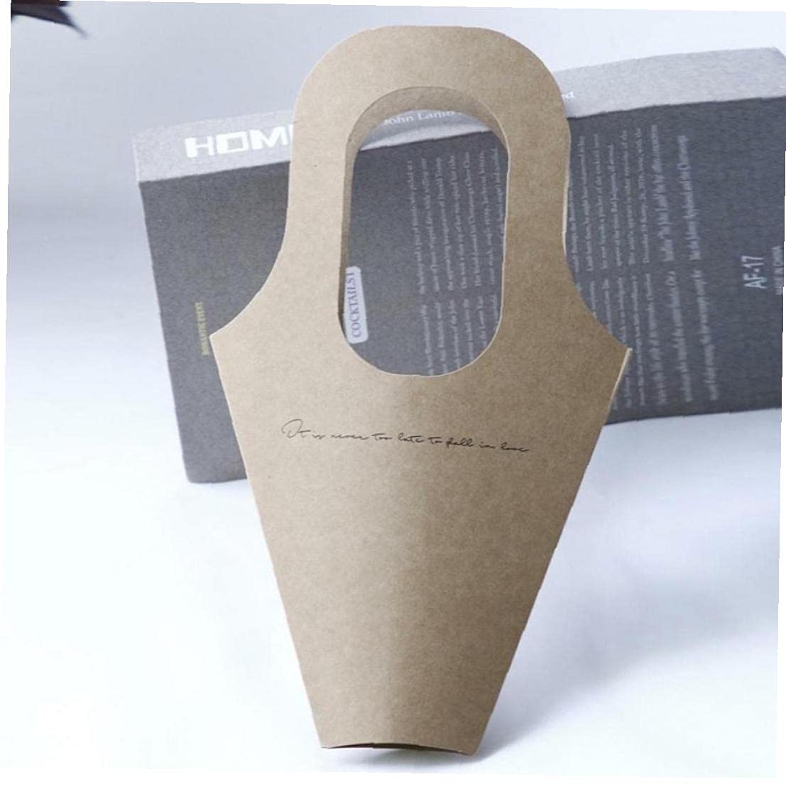 Pinicecore 5pcs Handle Kraft Paper Flower Bags Flowers Wrapping Gift Flower Packaging Home Decoration