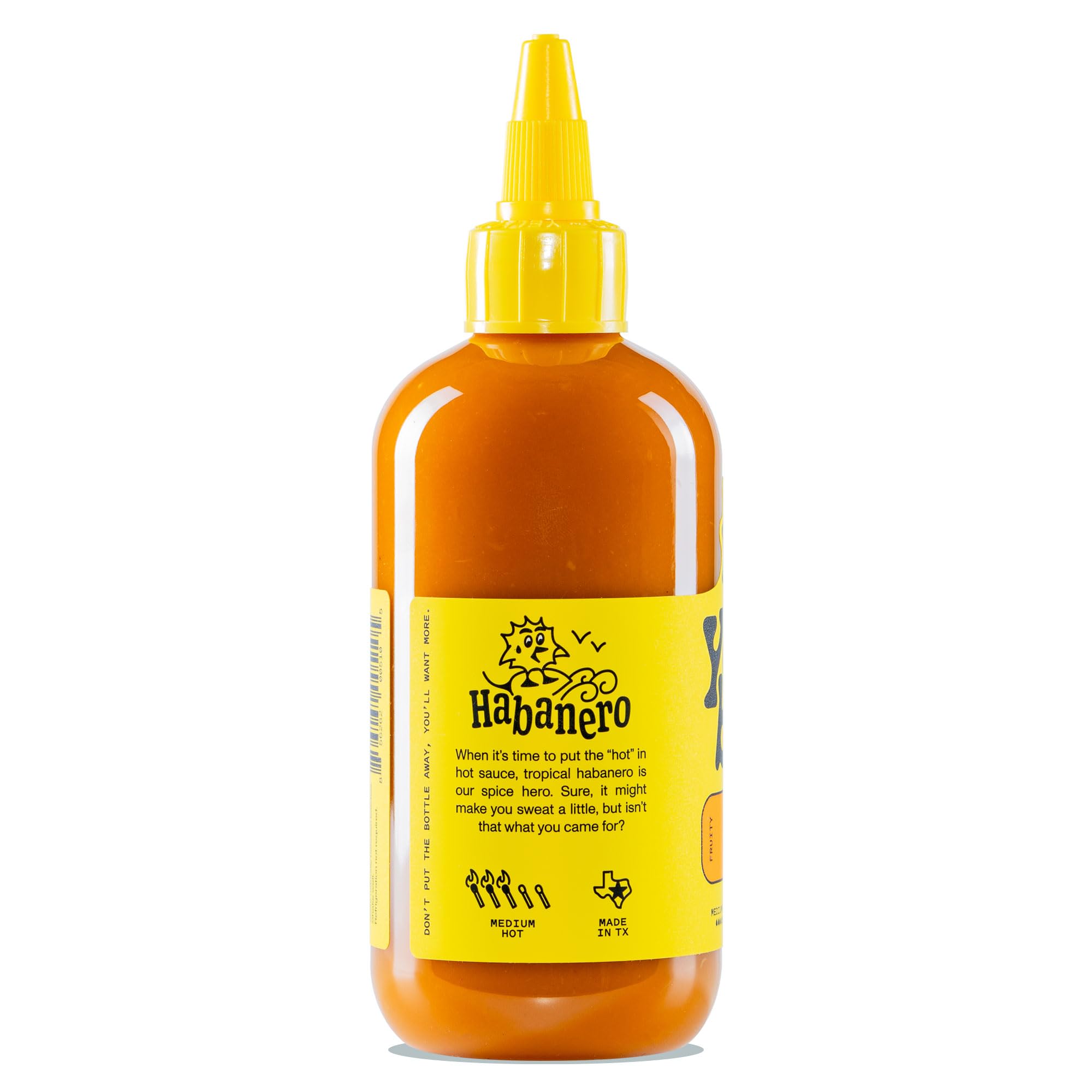 Yellowbird Classic Habanero Hot Sauce 9.8 oz. Pantry Size (Medium Hot | 1 Bottle | Made in Texas)