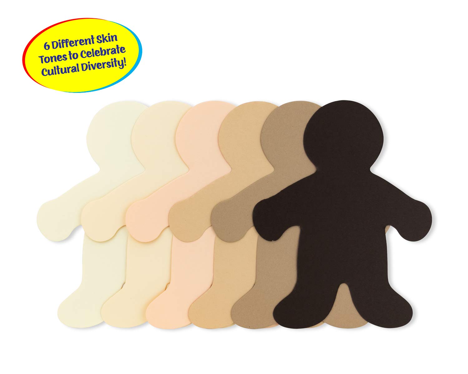Hygloss Products People Paper Cuts Outs Multi-Cultural Mommy Shape-7 Inches-25 Pack, Assorted
