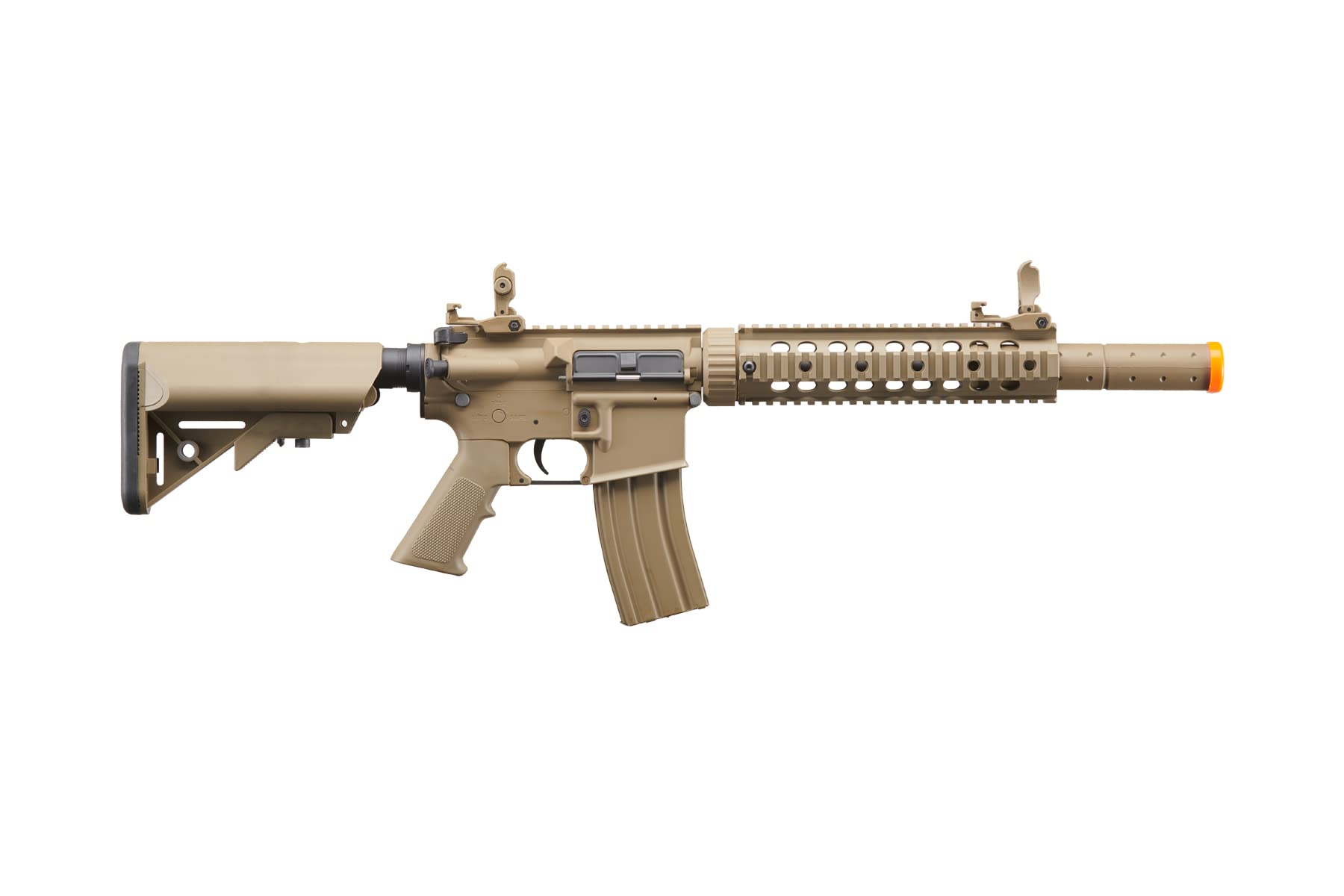 Lancer Tactical Gen 2 M4 SD Long Rail 9" Electric Airsoft AEG Rifle - Full/Semi-Auto - Desert/Nylon Polymer
