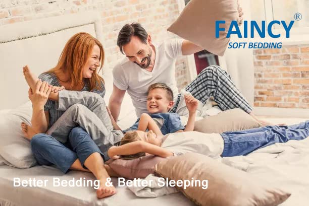 Faincy Beige King Size Comforter Set, Boho Pleated Striped Reversible Down Alternative Bed Sets - 104 x 90 3PC Soft Microfiber Duvet Farmhouse Bedding in a Bag for Women Men, Cream